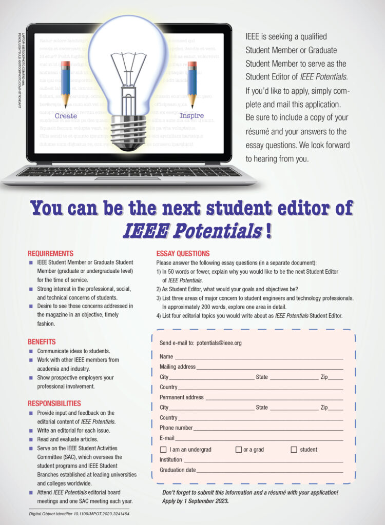Apply to Be the Next Potentials Magazine Student Editor - IEEE Students